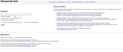 Binsearch Binaries Usenet Search Engine Usenet
