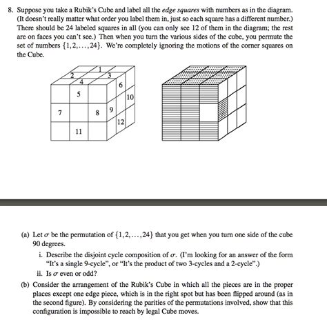 Solved Suppose You Take A Rubik S Cube And Label All The Edge Squares
