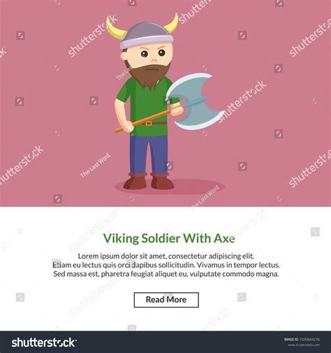 Viking Soldier Axe Job Information Stock Vector Royalty Free