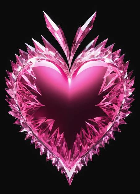 Premium Photo Crystal Amethyst Pink Heart On The Black Background