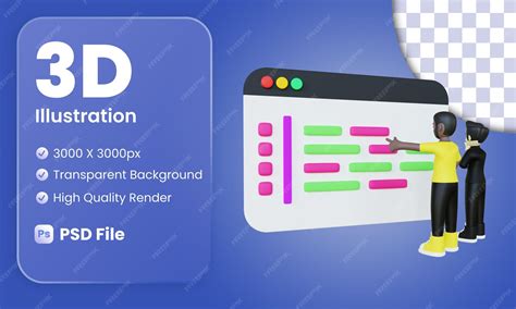 Premium Psd Stylized 3d Illustration Of Web Developer Team