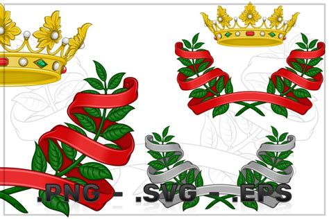 Olive Wreath Vector Design With Ribbon
