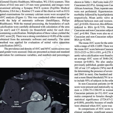 Cardiac Computed Tomography Showing Aortic Valve Calcification Avc Download Scientific Diagram