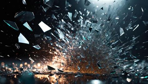 Dynamic Glass Texture With Shattered Pieces And Exploding Shards In