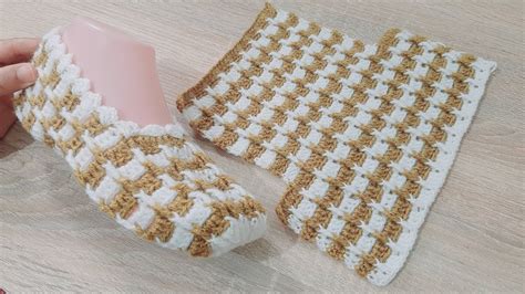 كروشيه سليبر لكلوك بقطعة واحدة How To Crochet A Nice Shoes Slipper