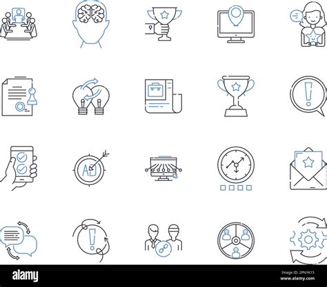 Partnership Development Line Icons Collection Collaboration Synergy