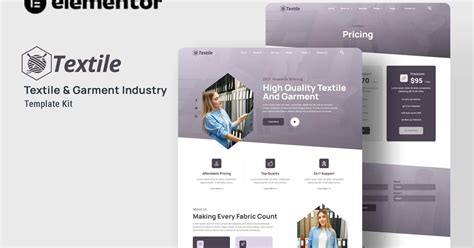 Textiles Garment Industry Elementor Template Kit Wp Template Kits Ft