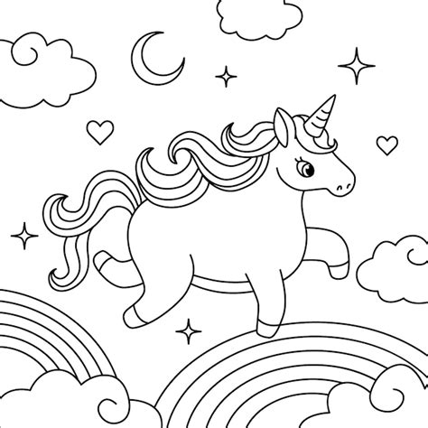 Free Vector Hand Drawn Unicorn Outline Illustration
