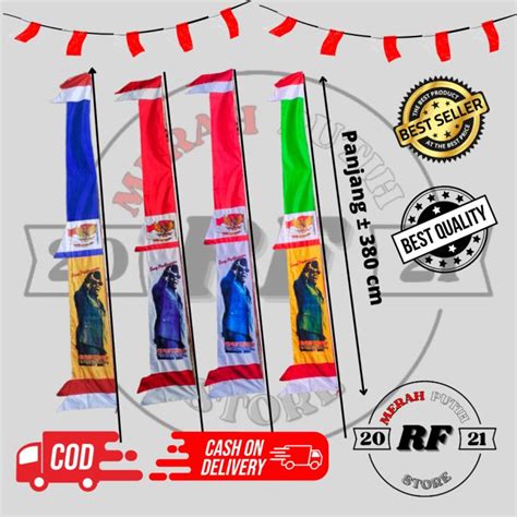 BENDERA MERAH PUTIH SOEKARNO SABLON GARUDA UMBUL UMBUL Warna Warni