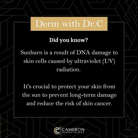Cameron 💫derm With Dr C Trivia Did You Know Sunburn Is A Result Of