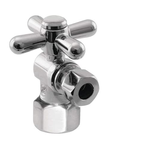 Westbrass 14 Turn Cross Handle Angle Stop Shut Off Valve 12 Ips X 3
