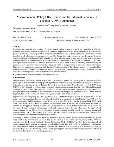 PDF Macroeconomic Policy Effectiveness And The Informal Economy In