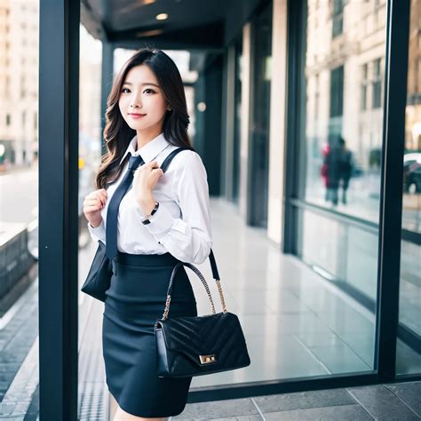 Araffe Woman In A Skirt And White Shirt Posing For A Picture Seaart Ai