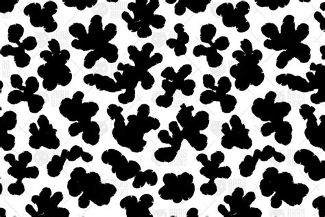 Black Blobs Grunge Seamless Pattern