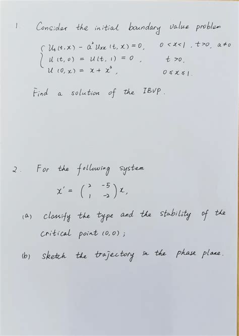 Solved Consider The Initial Boundary Value Problem R Utt