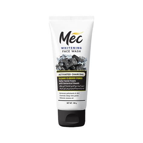 Mec Whitening Activated Charcoal Face Wash 100ml Ics Brands