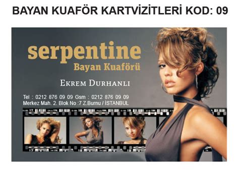 Bayan Kuaförü Kartvizit Örnekleri Ranali Matbaacılık