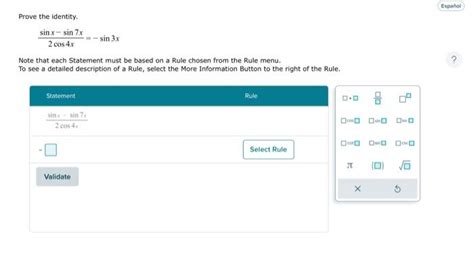 Solved Prove The Identity 2cos4xsinx−sin7x −sin3x Note That