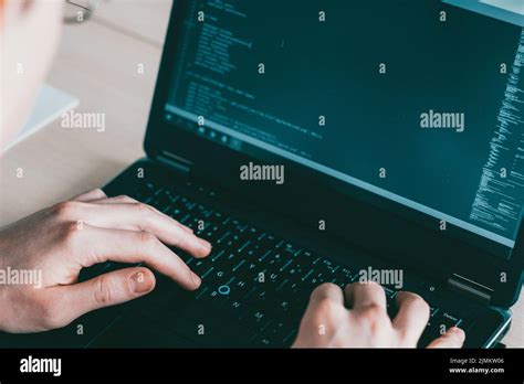 Software Engineering Developer Writing Code Laptop Stock Photo Alamy