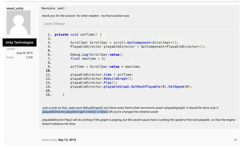 Scrubbing A Timeline In Code During Play Mode Unity Engine Unity