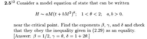 Solved Consider A Model Equation Of State That Can Be Chegg