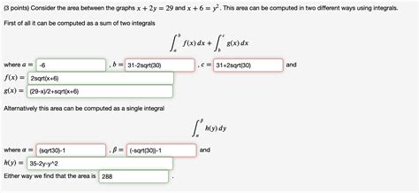 Solved Points Consider The Area Between The Graphs X Chegg Com