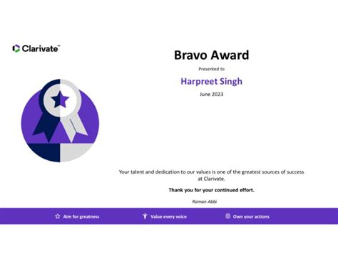 Harpreet Singh On Linkedin Received Bravo 😁👍award From Clarivate Thank