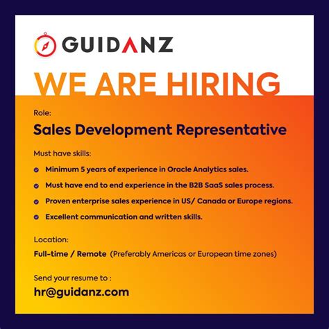 Guidanz Inc On Linkedin Salesdevelopmentrepresentative