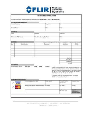 Fillable Online Order Form 110107 Xls Fax Email Print PdfFiller
