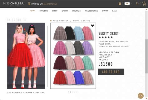 Second Life Marketplace Miss Chelsea Verity Skirt Fatpack