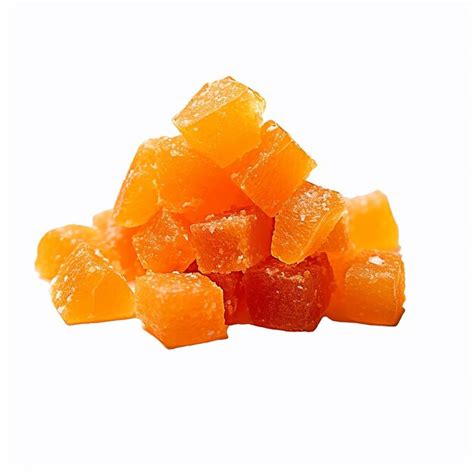 Premium Ai Image Candied Orange Cubes On White Background