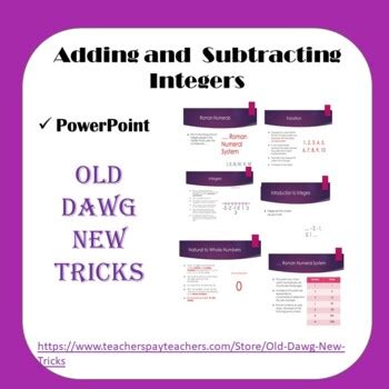 Math Adding And Subtracting Integers PowerPoint By Old Dawg New Tricks