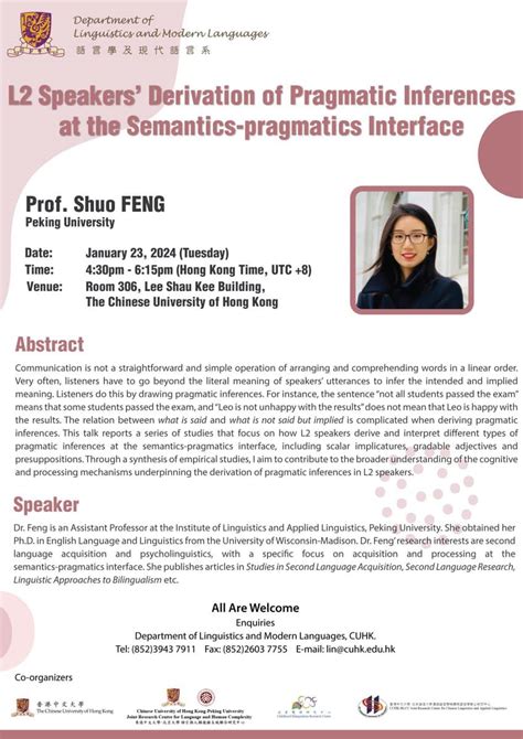 l2 speakers derivation of pragmatic inferences at the semantics