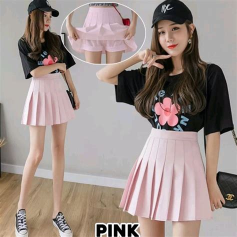Tennis Skirt Rok Mini With Inner Pants Rok Tenis Rok Pendek Rok Lipat