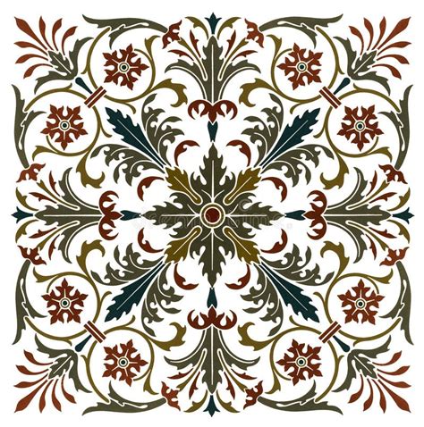 Renaissance Floral Design Stock Illustration Illustration Of Beauty