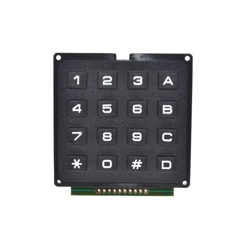 4x4membrane Switch Matrix Keypad Black Buttons Mechatronx Making