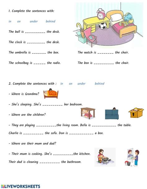 Prepositions Of Place Online Worksheet For Beginner Pre A1 You Can Do