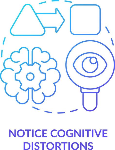 Notice Cognitive Distortions Blue Gradient Concept Icon Find Thoughts