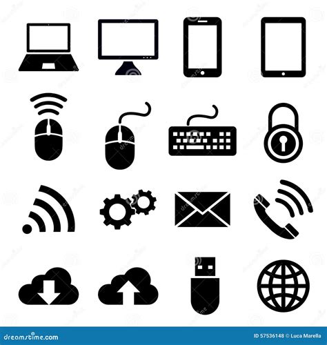 Network And Mobile Devices Icons Stock Vector Image 57536148