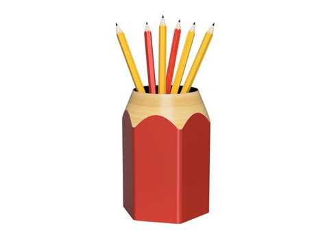 Pencil Shaped Pen Holder Vase Mode By Al3d Download Free Stl Model