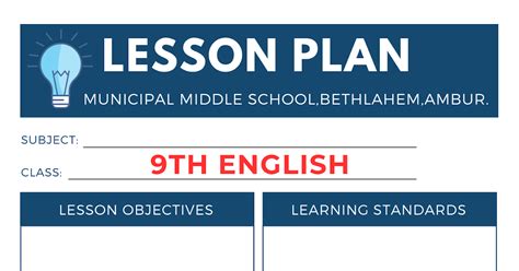 9 Th To 10 Th English Lesson Plan Steps