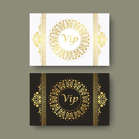 Luxury White And Black Vip Card Ornament Pattern 30347361 Vector Art At