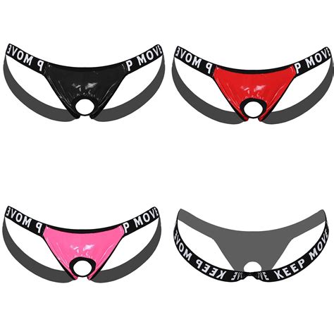 Herren Wetlook String Tanga Sexy Ouvertslip Jockstrap Mit Öffnung Loch