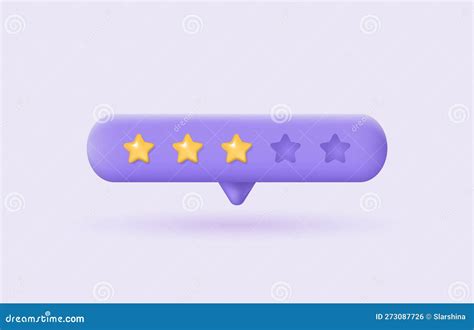 3d Customer Review Feedback From Clients Concept Low Stars Rating On Purple Background Stock