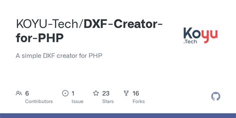 Github Koyu Techdxf Creator For Php A Simple Dxf Creator For Php