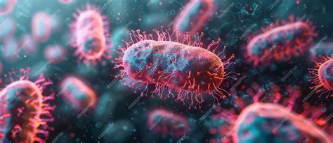 Cellule De Bactérie Dans Un Microscope Avec Interface De Technologie Médicale Analyse De Ladn