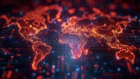 Futuristic Digital World Map Generative Ai Stock Illustration Illustration Of Pattern