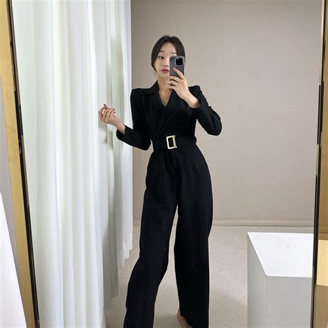 고퀄리티 트랜디룩 겨울 코튼 더블 버튼 롱 점프슈트 에이블리