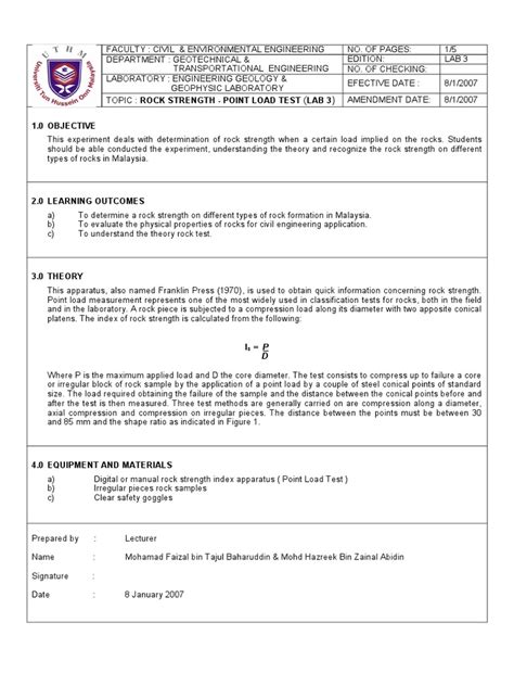 Laboratory 3 Point Load Test Download Free Pdf Strength Of