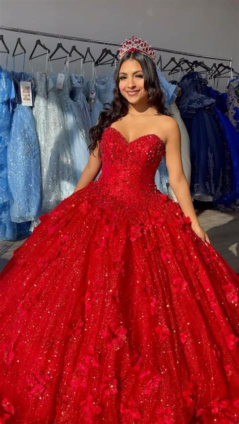 Red Quinceañera Dress Vídeo Vestidos Elegantes Roxos 15 Vestidos
